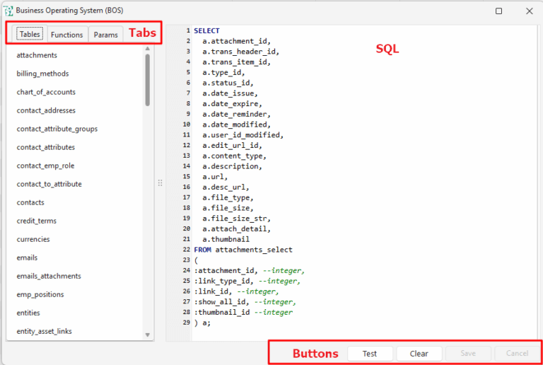 Edit Reports Edit SQL - Business Operating Software